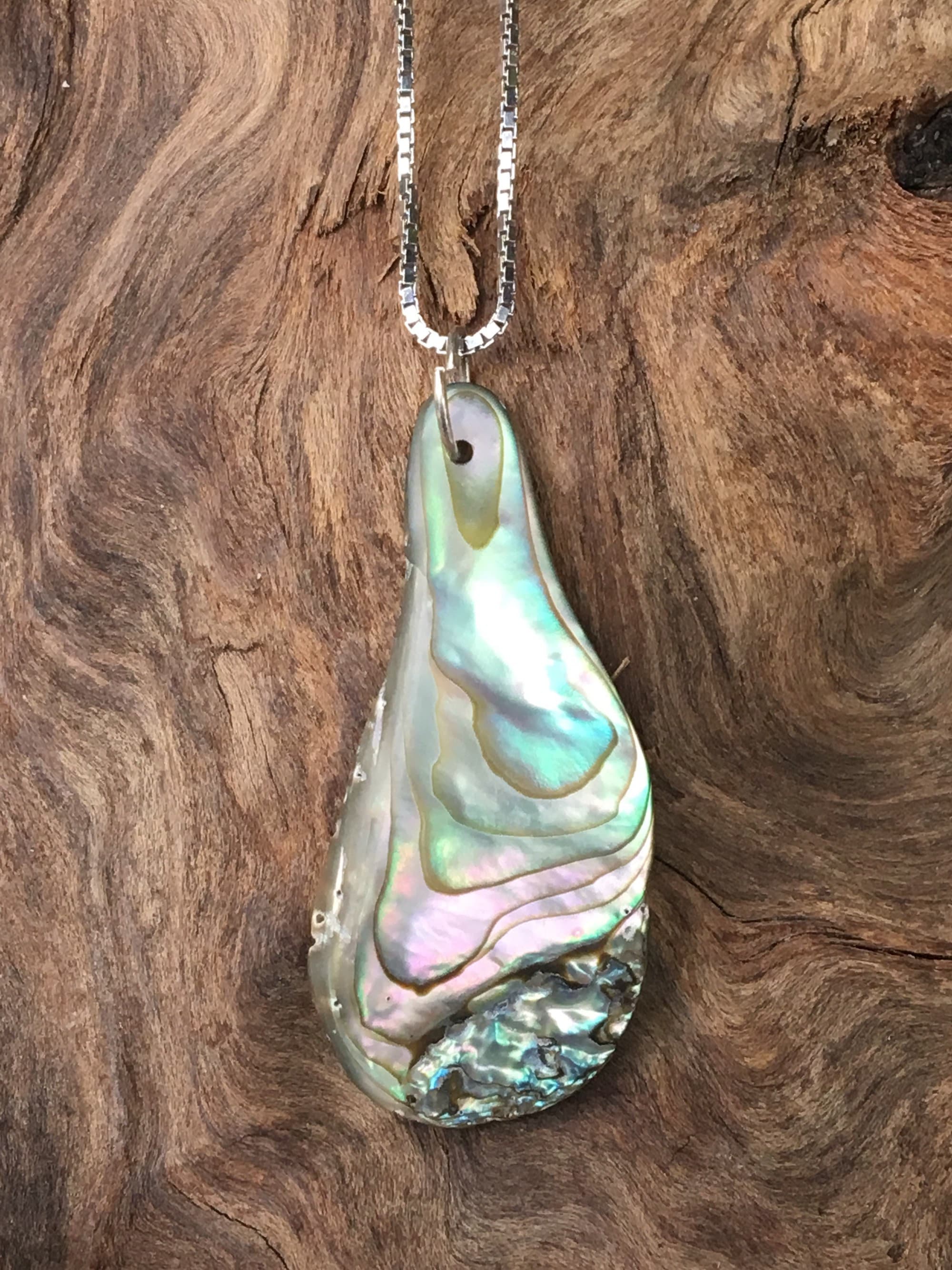Abalone Pendant Necklaces on Sterling Silver Chains | Etsy