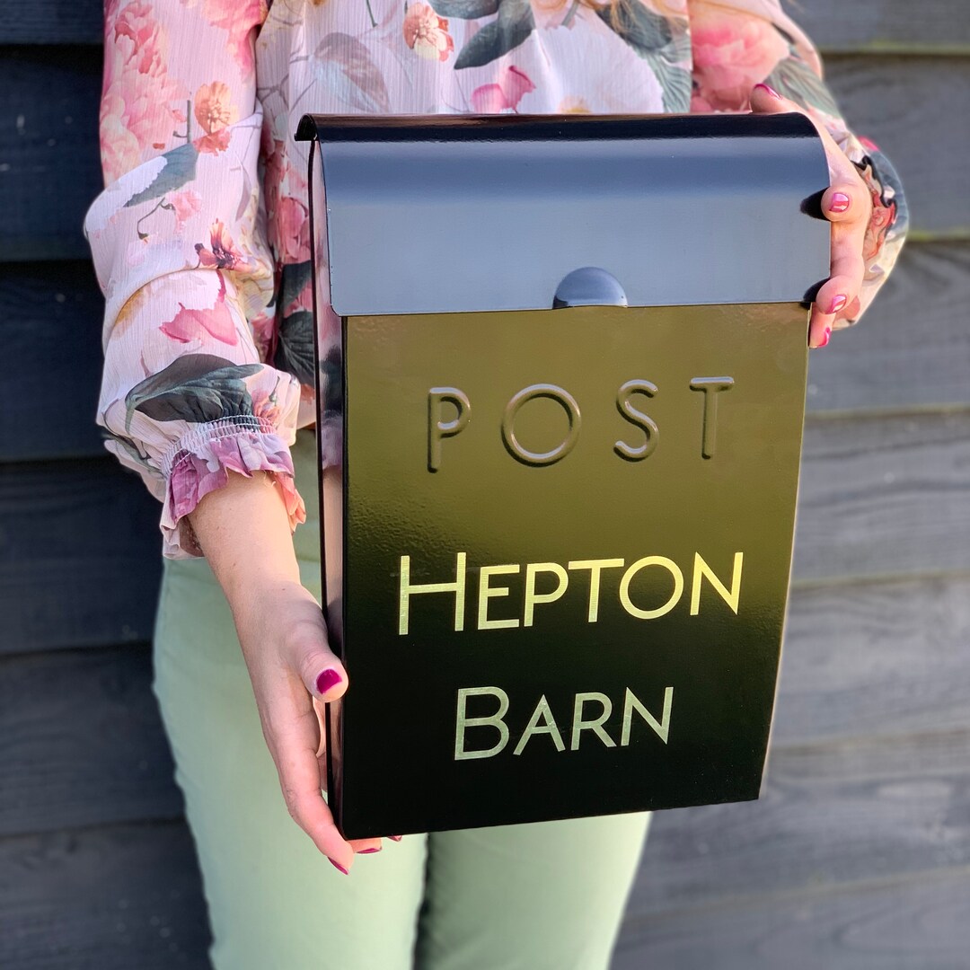 Engraved Personalised Post Box With House Name or Number 6 Font Choices ...