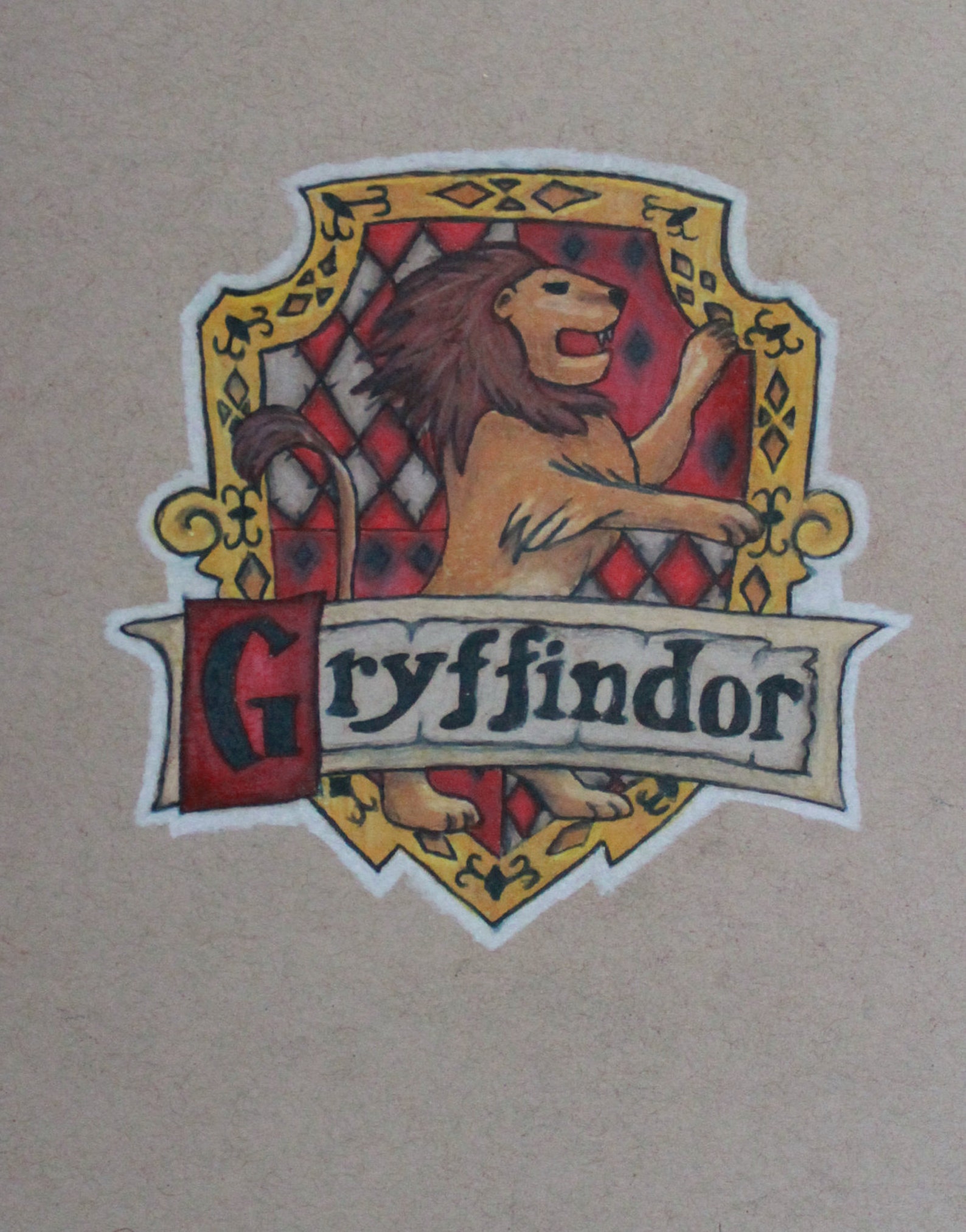 Original Drawing Gryffindor House Crest - Etsy