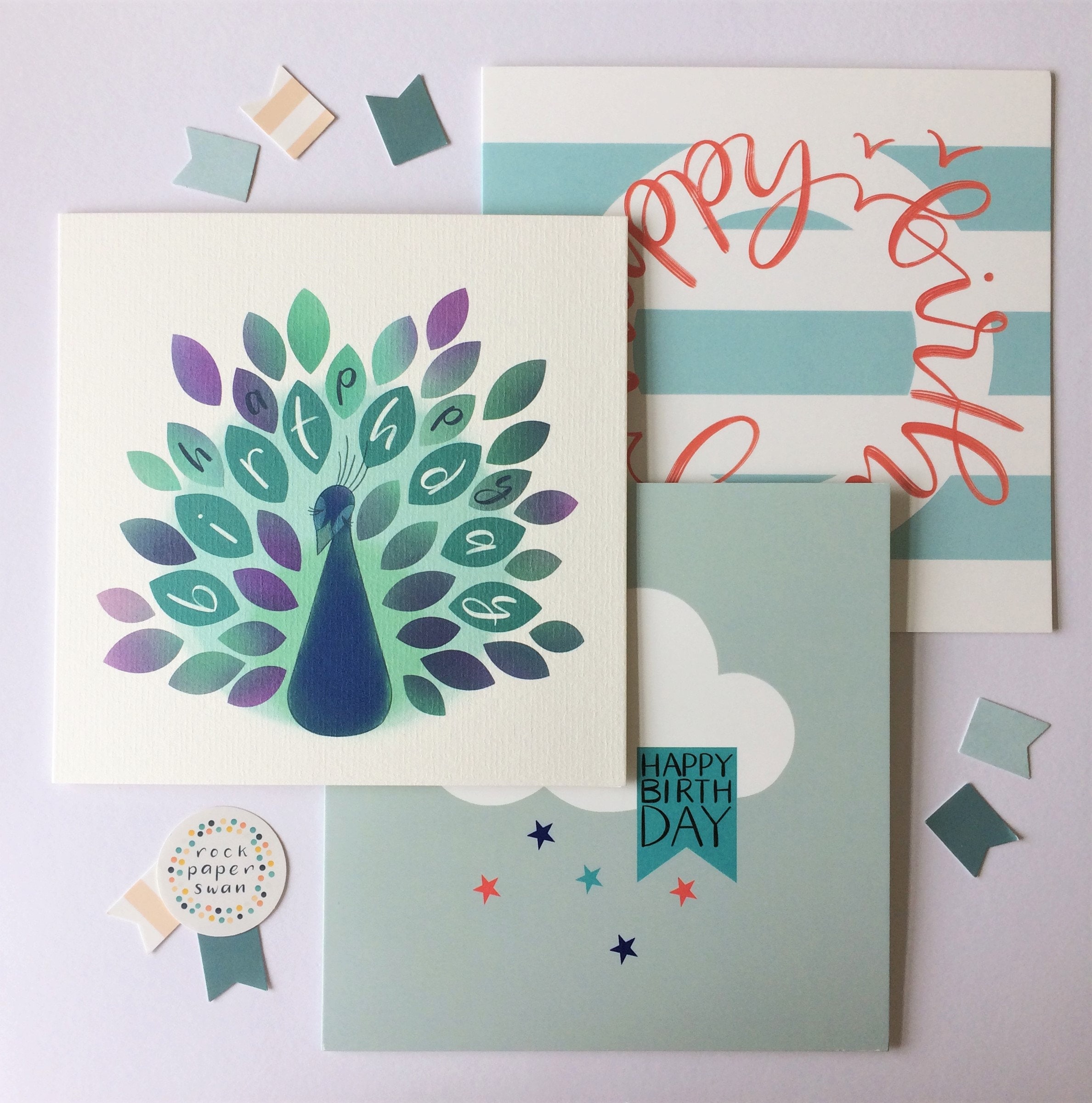 Happy Birthday Peacock Card Blue Teal and Purple | Etsy UK