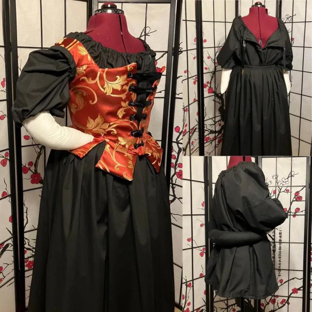 Midnight Fire 4 Piece Renfaire Outfit - Etsy