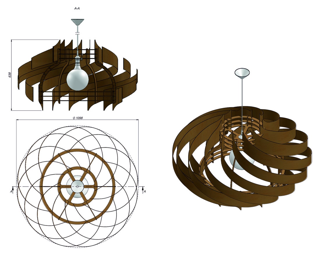 Extra Large Ceiling Lamp Circus 1100 / Mid Century Modern / - Etsy