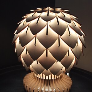 Wood Table Lamp Pinecone Mini - Bedside Lamp - Desk Light - Desk Lamp ...