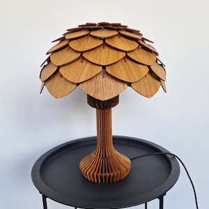 OAK Wooden Desk Lamp by Sonliner | Oak Table Lamp Bedroom Decor | Oak ...