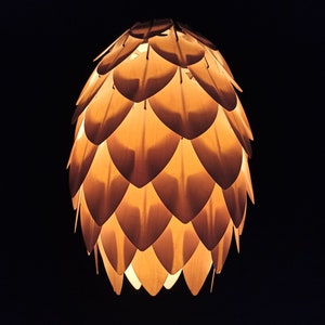 Pendant Lamp "the Hops" / Unique Colour Lamp Shade/ Art Deco Wood Lamp ...