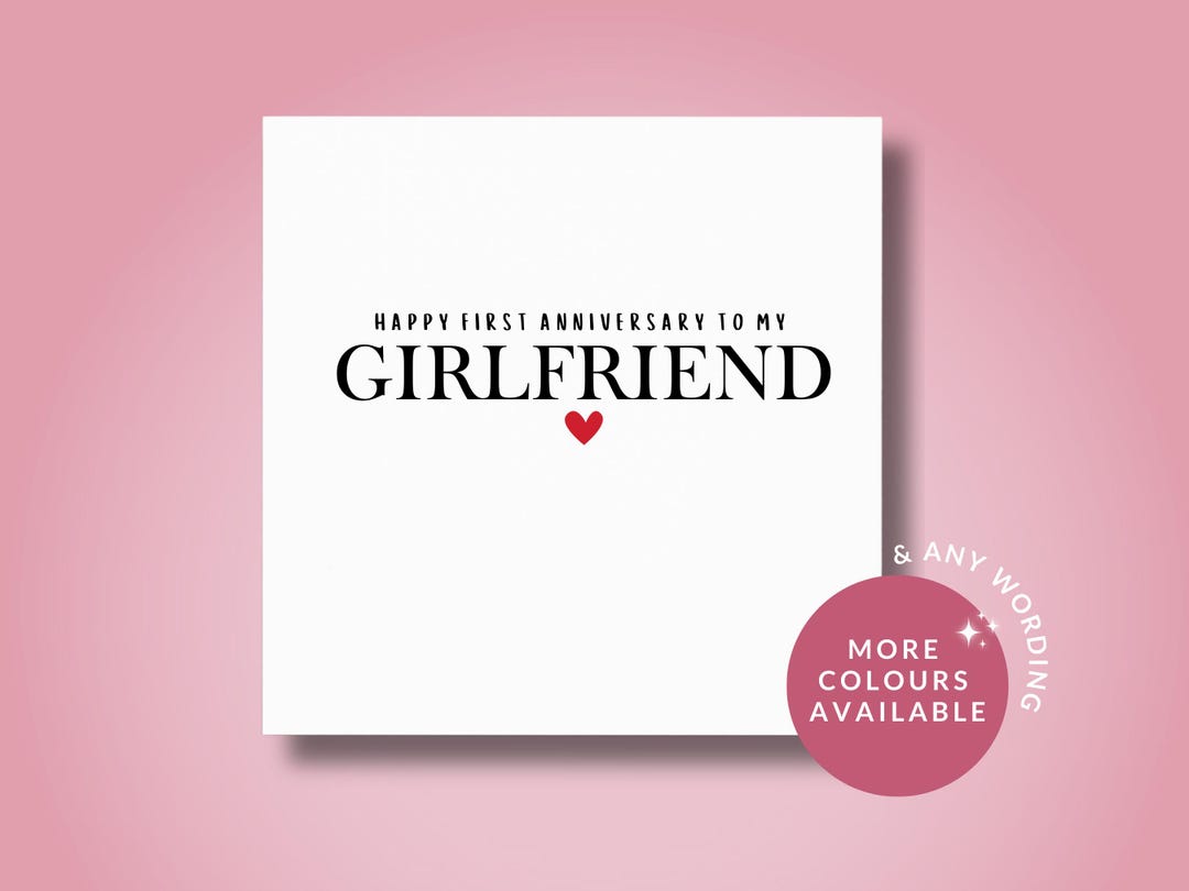 Anniversary Card, First Anniversary to My Girlfriend Card, Girlfriend ...