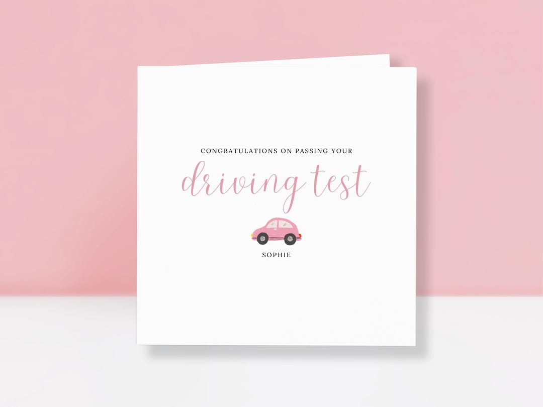 New Driver Card – Congratulations, Passed Driving Test - Etsy