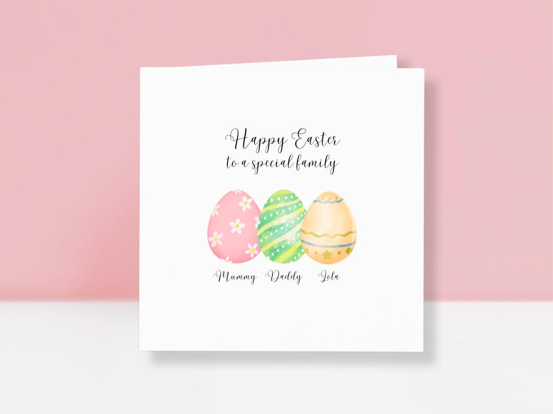 Personalised Easter Family Card – Custom Easter Gift - Etsy