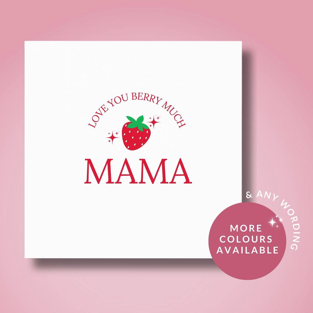 Berry Mother's Day Card, Happy Mother's Day, Card for Mom Mum Mother ...