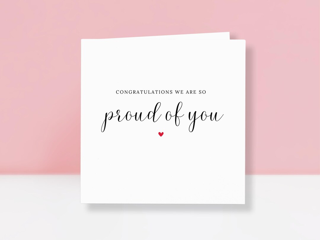 So Proud of You Card - Congratulations Card - Well Done - Graduation ...