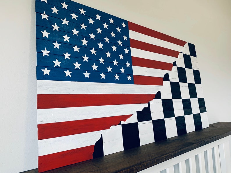American Checkered Wood Flag | Motorsports Decor | Gift for Race Fan - Etsy