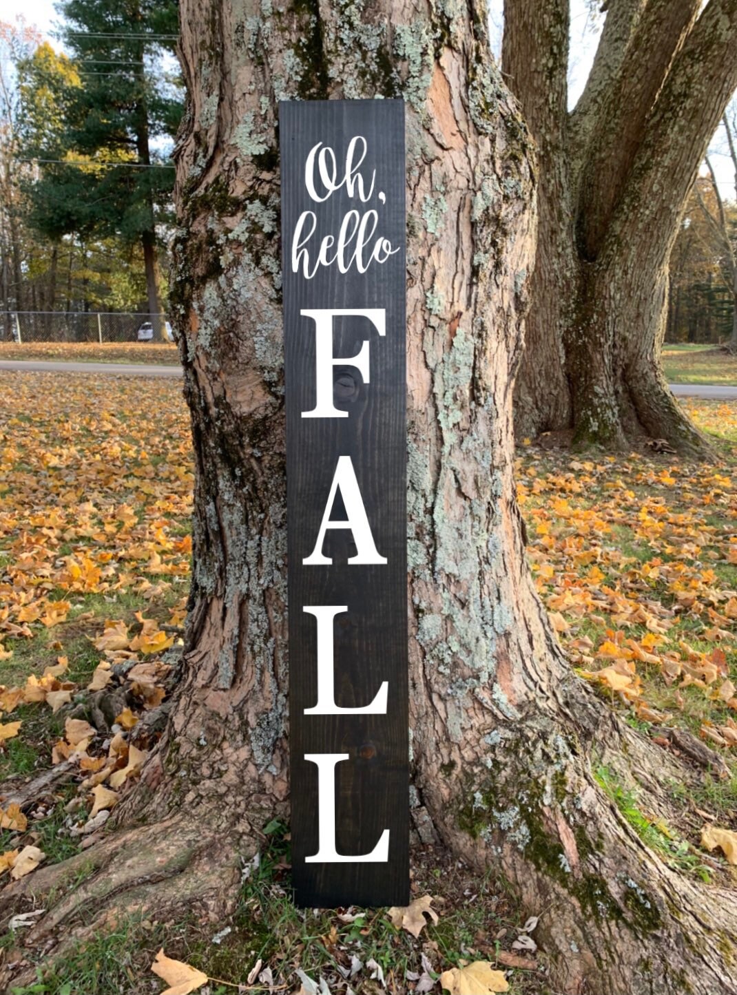 Oh Hello Fall Porch Sign | Wood Entryway Sign | Fall Decor - Etsy