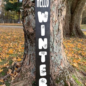 Hello Winter Wood Porch Sign | Seasonal Decor | Gift for Her - Etsy