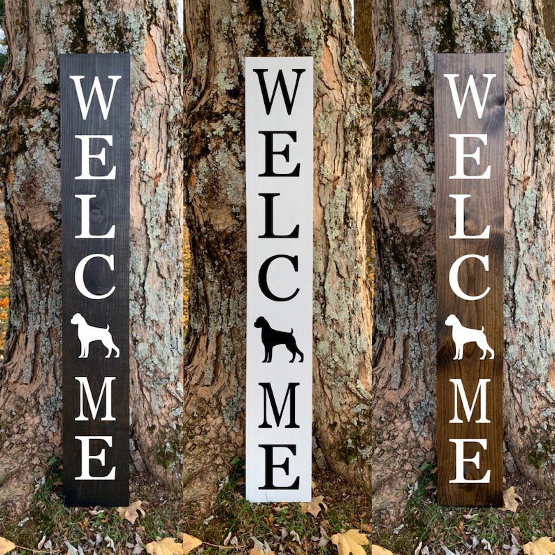 Boxer Dog Gifts Front Porch Welcome Sign Boxer Dog Sign - Etsy