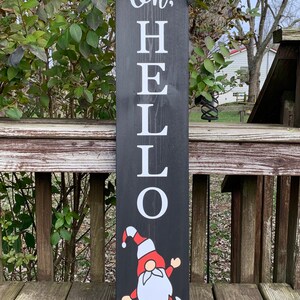 Oh Hello Gnome Front Porch Sign | Three Foot Porch Decor | Holiday ...
