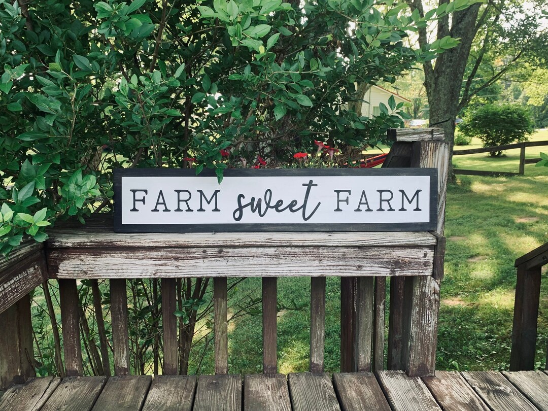 Farm Sweet Farm Wood Sign | Farmhouse Decor | Gift for Her | Gift Idea ...
