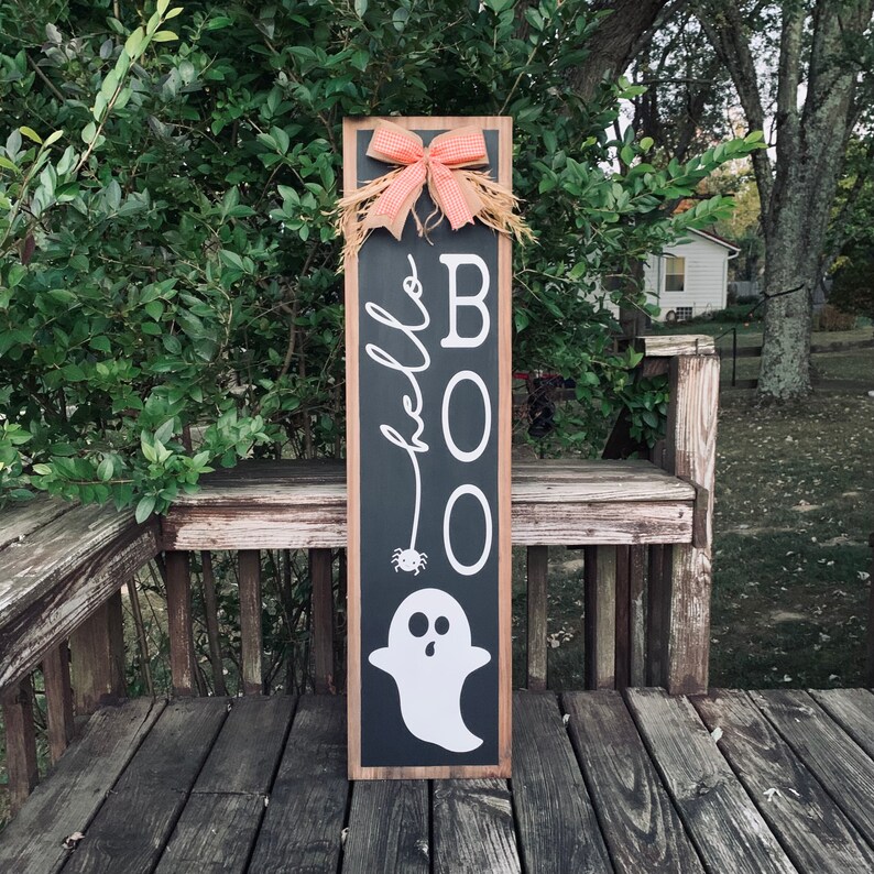 Four Foot Hello Boo Porch Sign Halloween Decor Fall Porch - Etsy