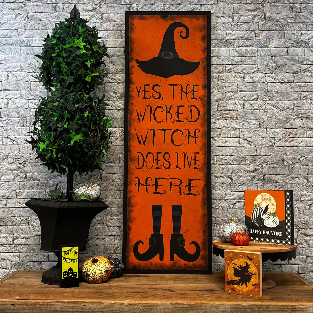 Three Foot Halloween Wicked Witch Sign | Spooky Porch Sign | Scary ...