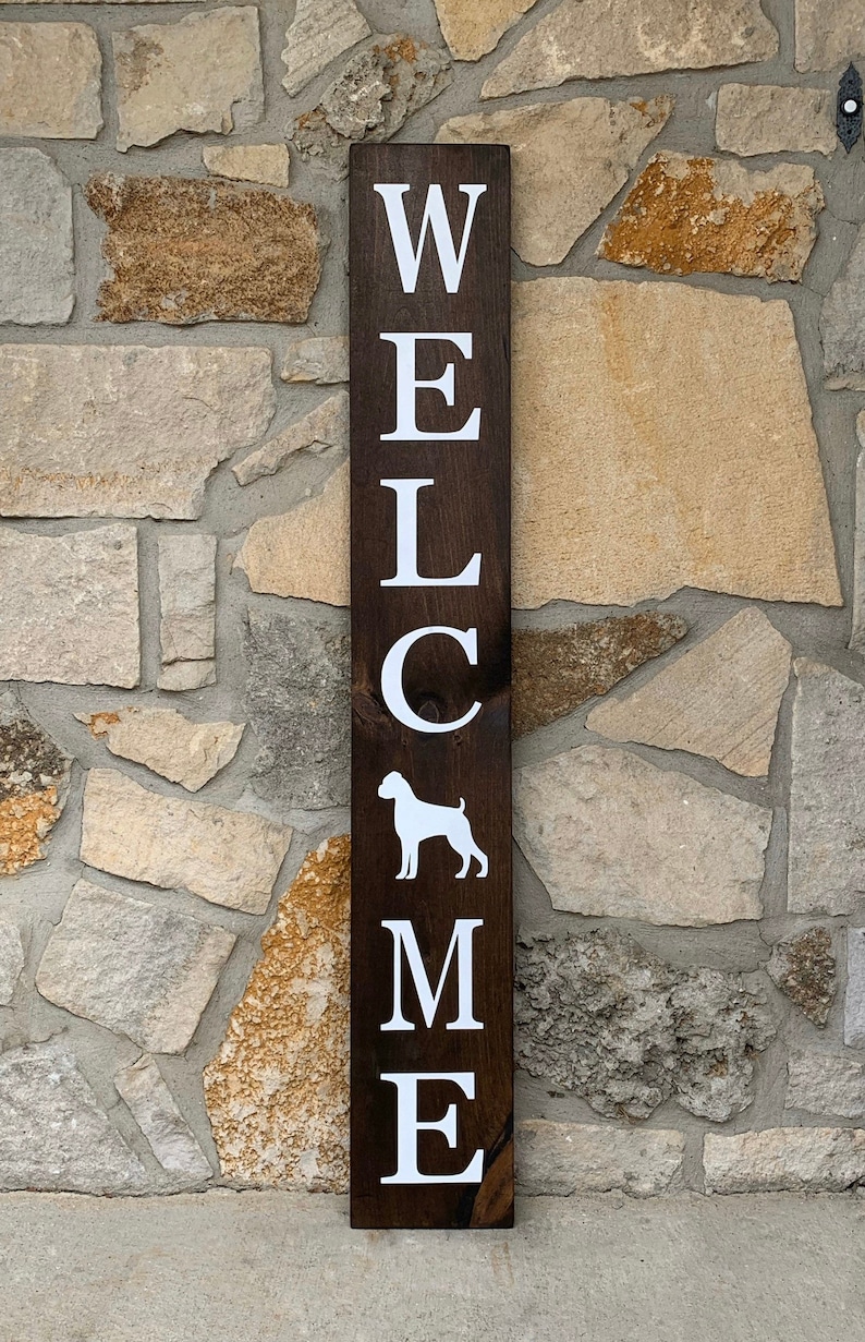 Boxer Dog Gifts Front Porch Welcome Sign Boxer Dog Sign - Etsy