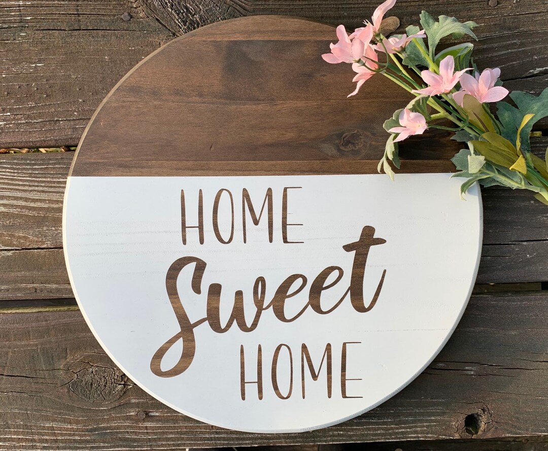 Home Sweet Home Sign | Round Wood Sign | Home Decor | Wood Signs ...