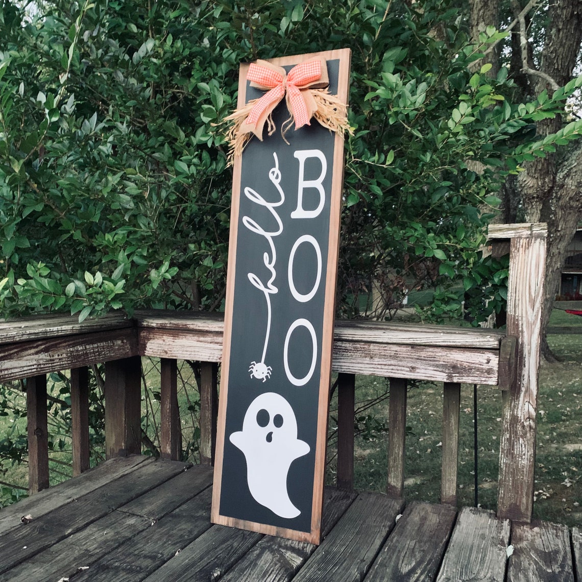 Four Foot Hello Boo Porch Sign Halloween Decor Fall Porch - Etsy