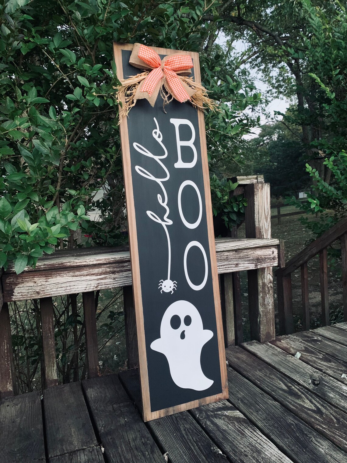 Four Foot Hello Boo Porch Sign Halloween Decor Fall Porch - Etsy