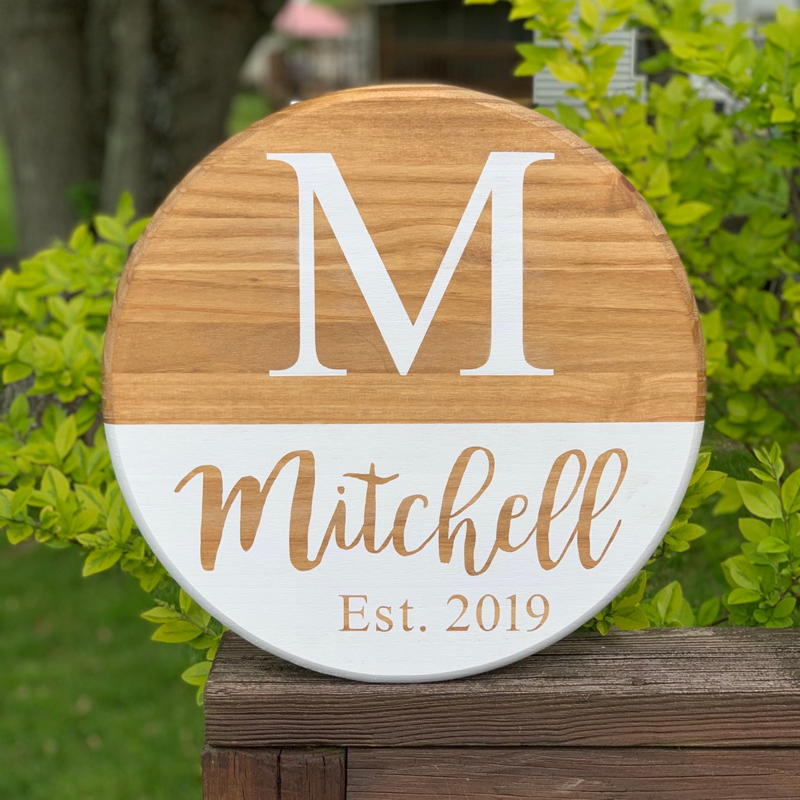 Family Name Sign Round Wood Sign Custom Round Sign - Etsy