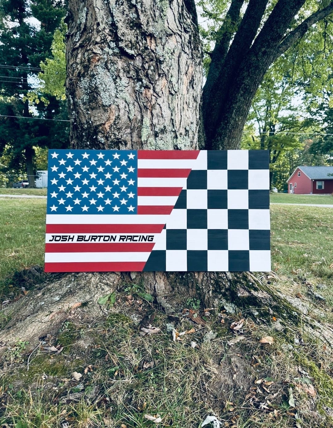 Personalized American Checkered Wood Racing Flag | Motorsports Decor ...