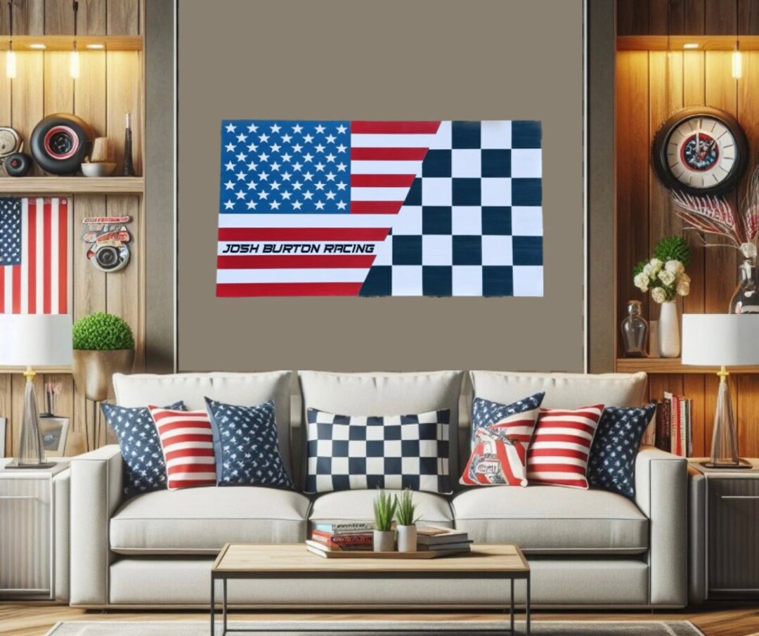 Personalized American Checkered Wood Racing Flag | Custom Motorsports ...