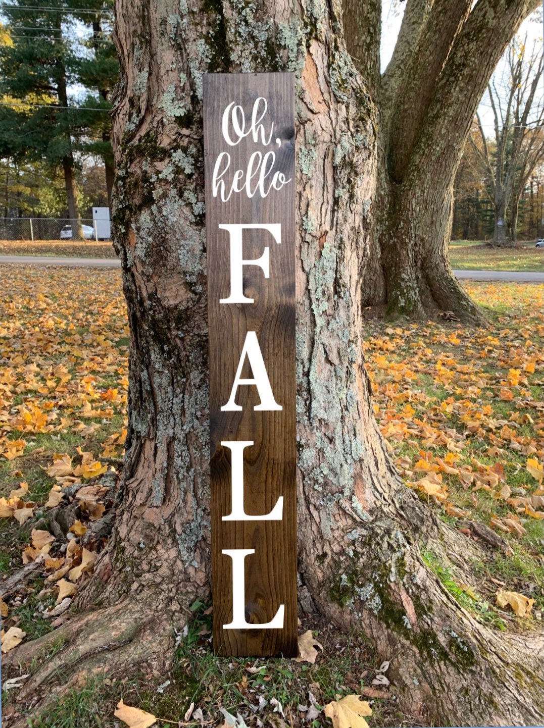 Oh Hello Fall Porch Sign | Wood Entryway Sign | Fall Decor - Etsy