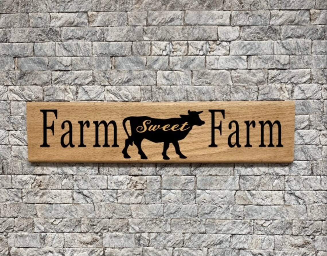Horizontal Farm Sweet Farm Wood Sign, Wall Decor, Farmhouse Decor ...