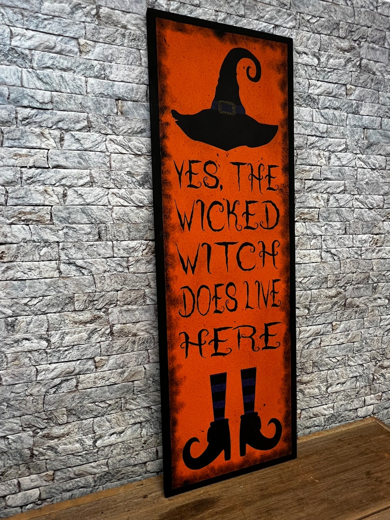 Three Foot Halloween Wicked Witch Sign | Spooky Porch Sign | Scary ...