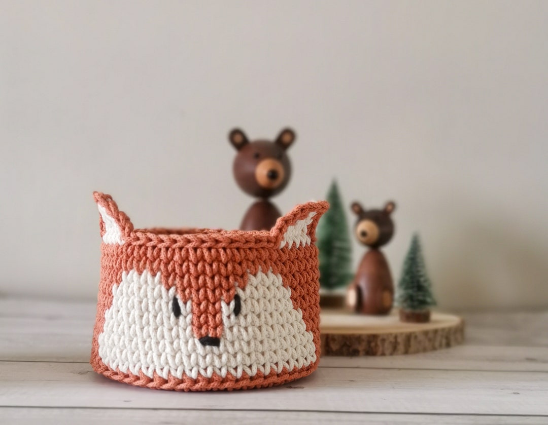 Fox Basket Baby Room Decor Kids Room Idea Basket Storag Nursery Room Decoration Woodland Animal ...