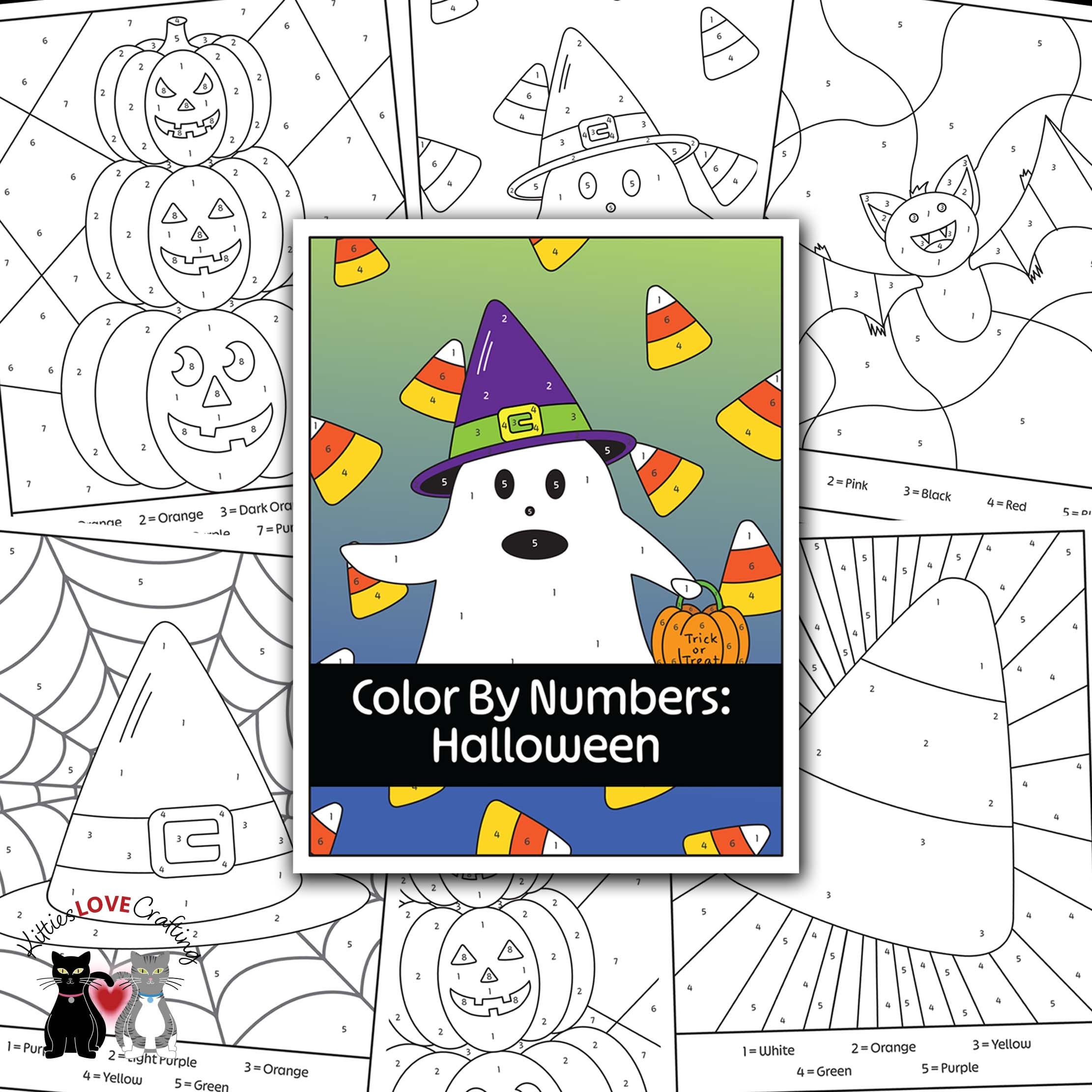 Halloween Color by Numbers | Kids Coloring Pages (printable PDF) - Etsy