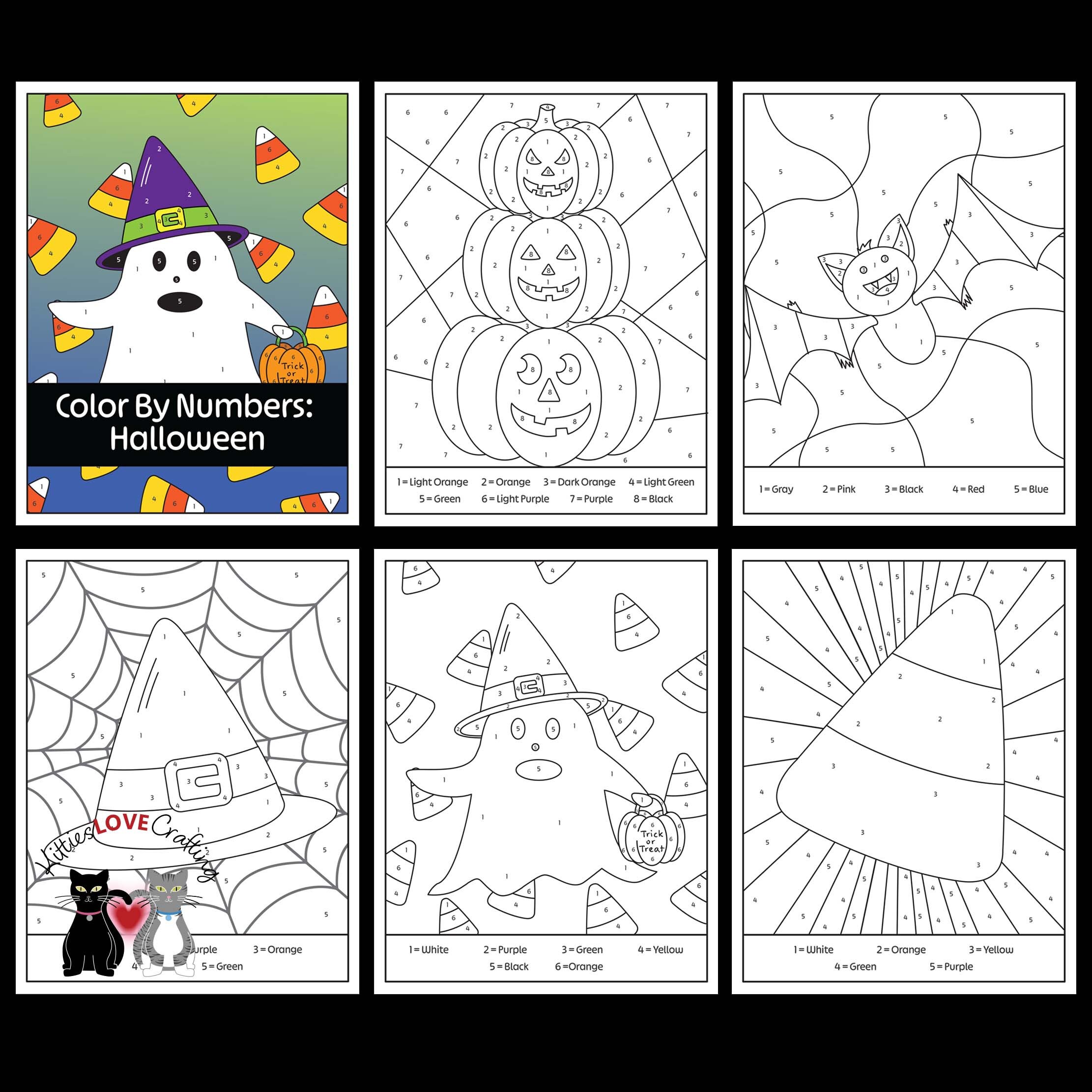 Halloween Color by Numbers | Kids Coloring Pages (printable PDF) - Etsy