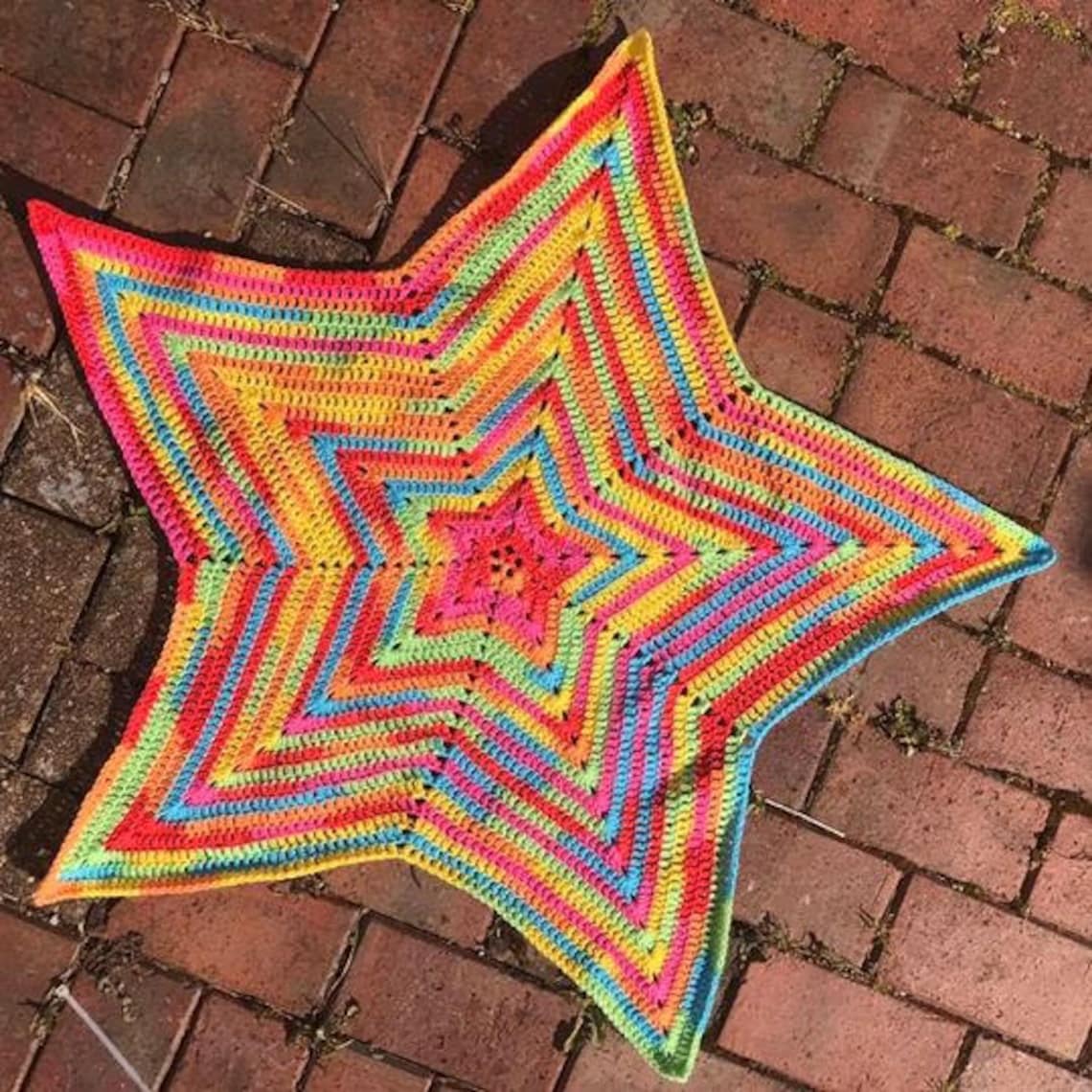 5 Point Star Customisable Variegated Yarn Baby Blanket - Etsy