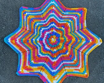 5 Point Star Customisable Variegated Yarn Baby Blanket - Etsy