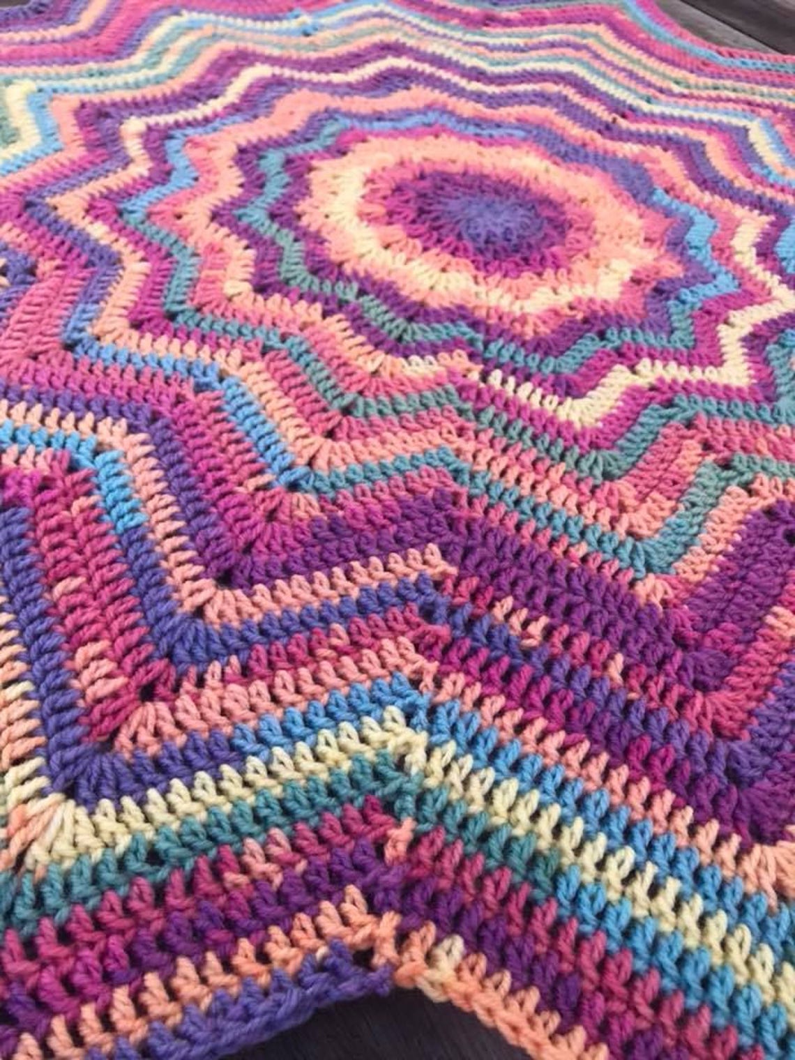 12 Point Star Customisable Variegated Yarn Baby Blanket - Etsy