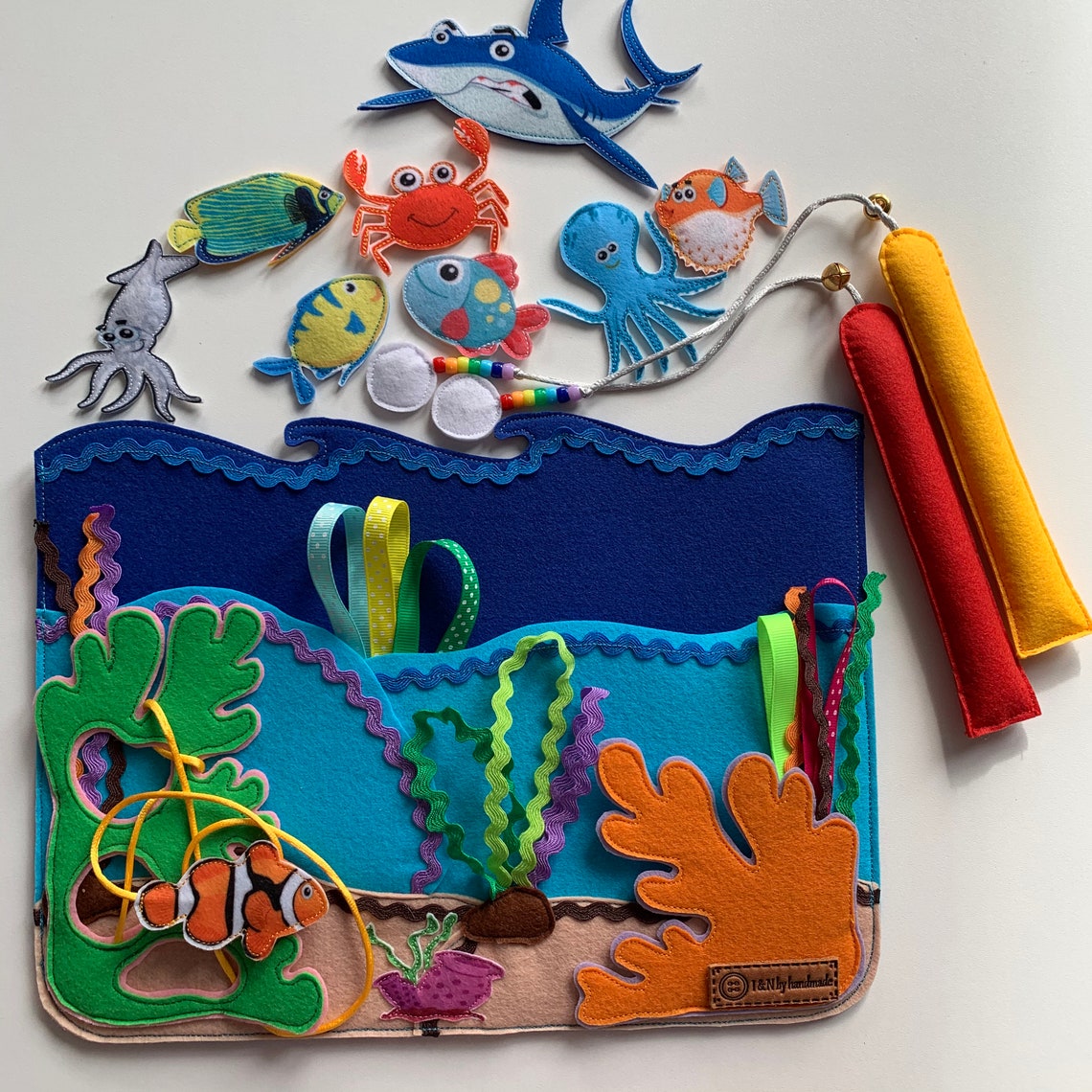 Magnetic Felt Fishing Game Rod With Magnet Play Toy for Girl | Etsy
