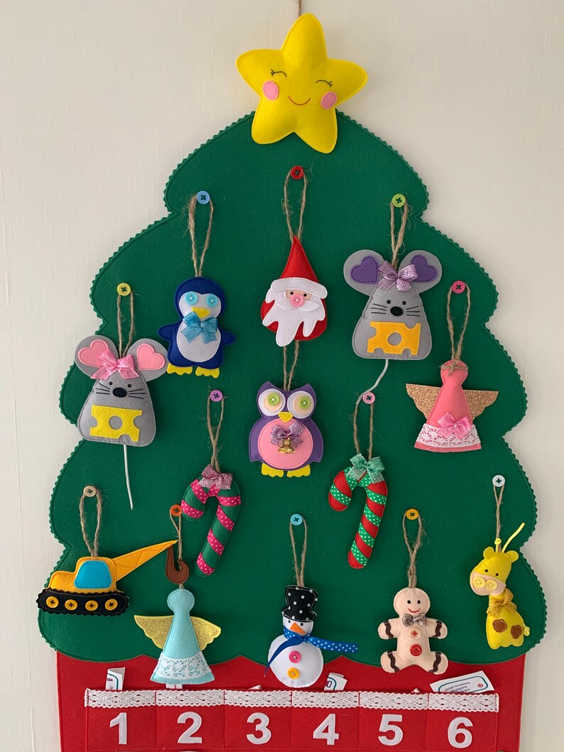Felt Advent Calendar Christmas New Year Tree Safety Develop - Etsy