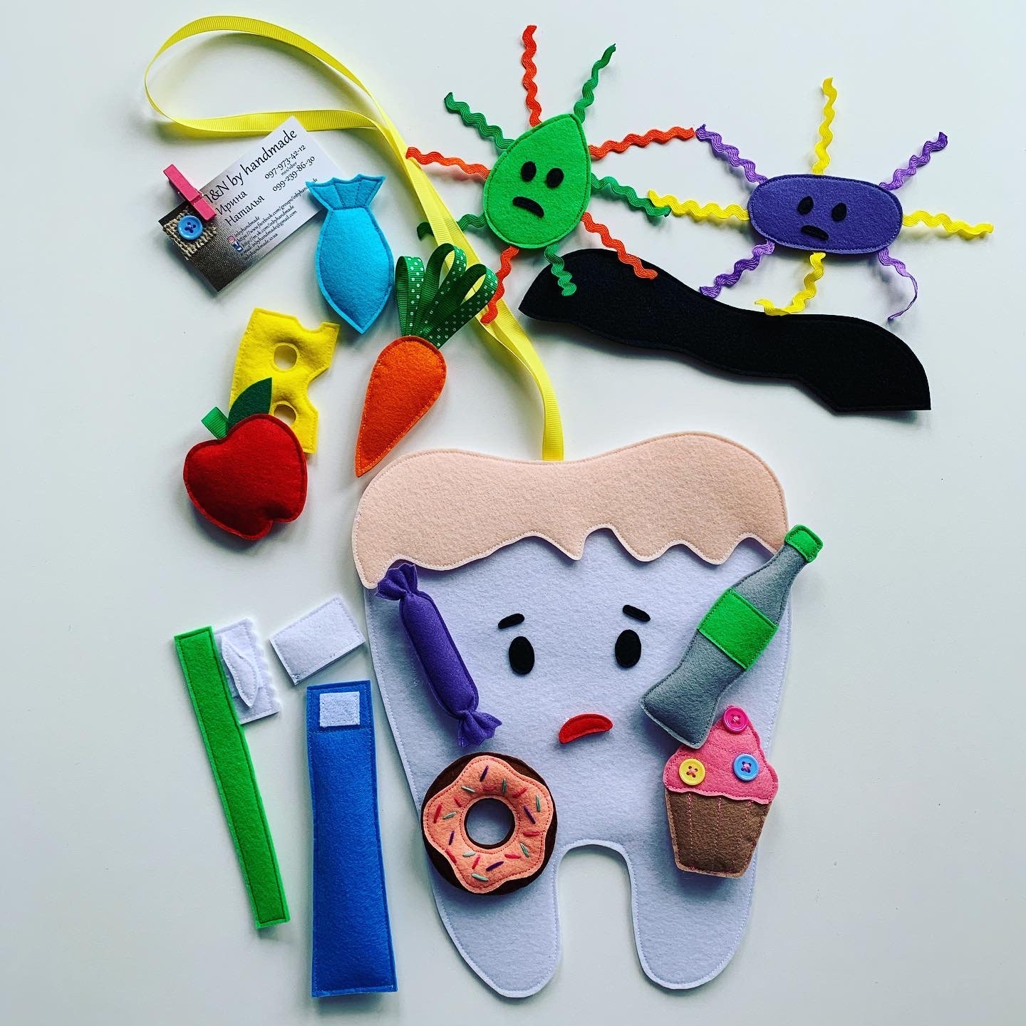 Felt Brush Your Teeth Game Tooth Brushing Hygiene Toy Flannel | Etsy