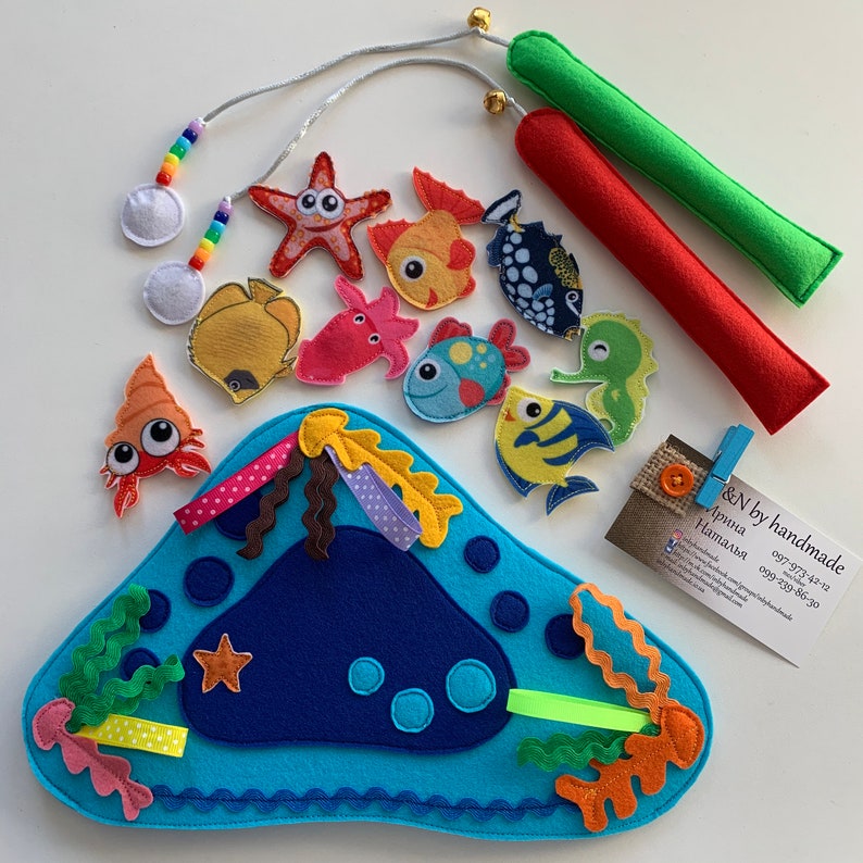 Magnetic Felt Fishing Game Rod With Magnet Play Toy for Girl | Etsy