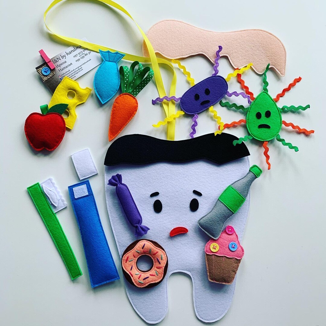 Felt Brush Your Teeth Game Tooth Brushing Hygiene Toy Flannel Board ...