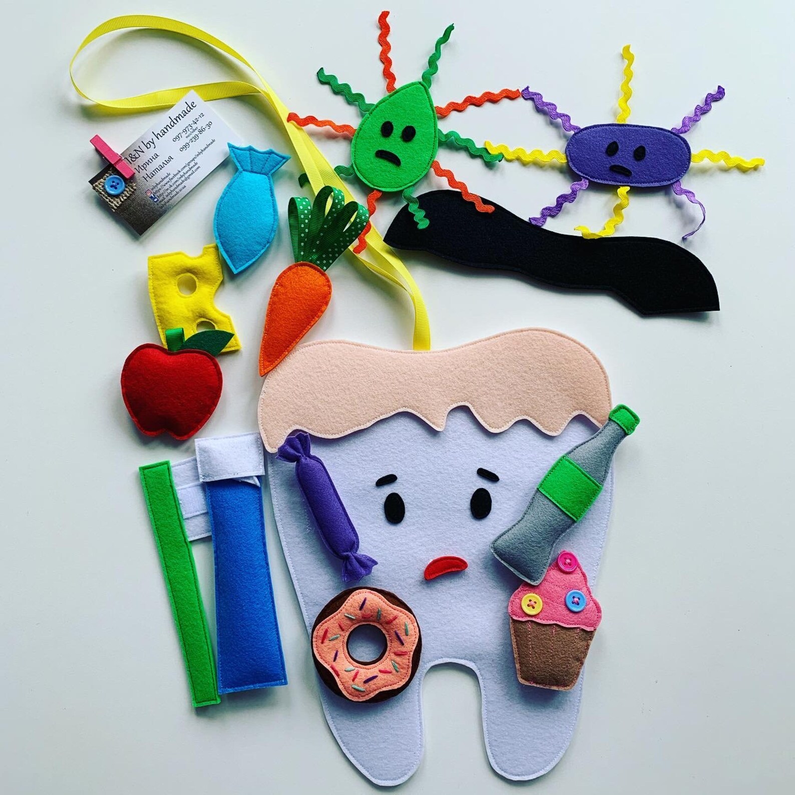 Felt Brush Your Teeth Game Tooth Brushing Hygiene Toy Flannel - Etsy