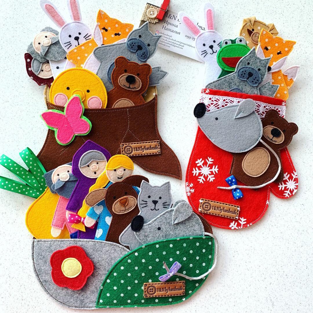 Felt Finger Puppets: Handmade Animal Toys, Fairytale Story Set - Etsy