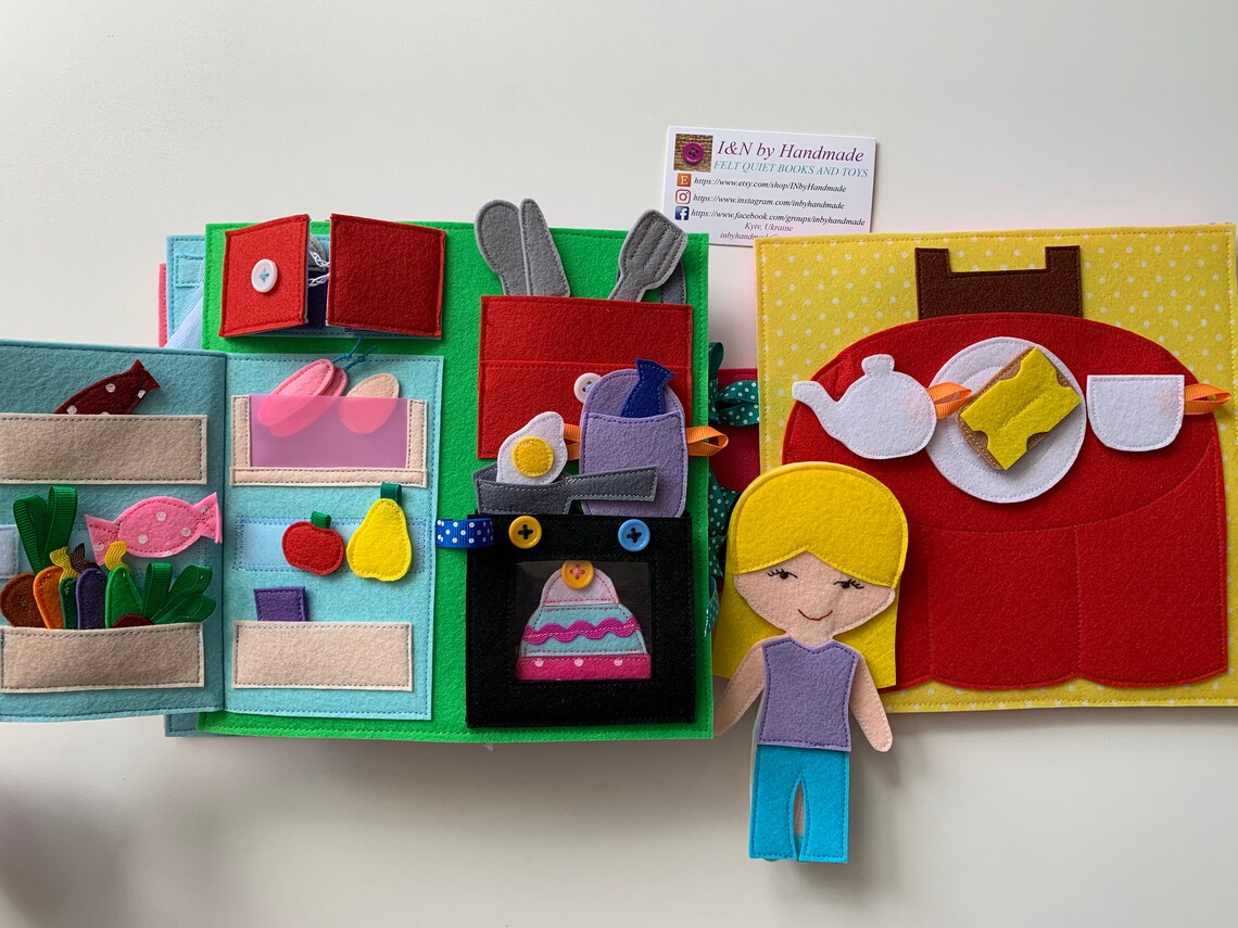 Felt Fabric Quite Book Dollhouse Activity Soft Busy Book for | Etsy