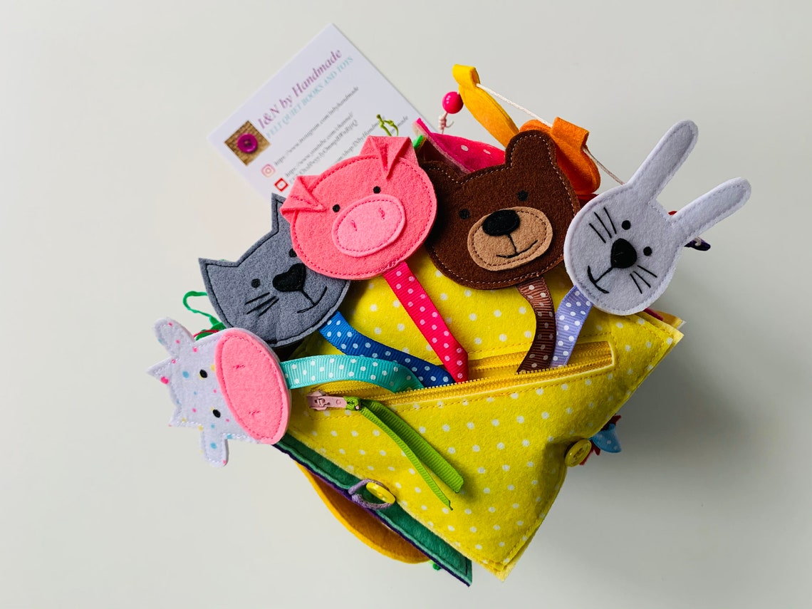 Felt Sensory Cube Busy Blocks for Baby Developing Fabric Toy | Etsy