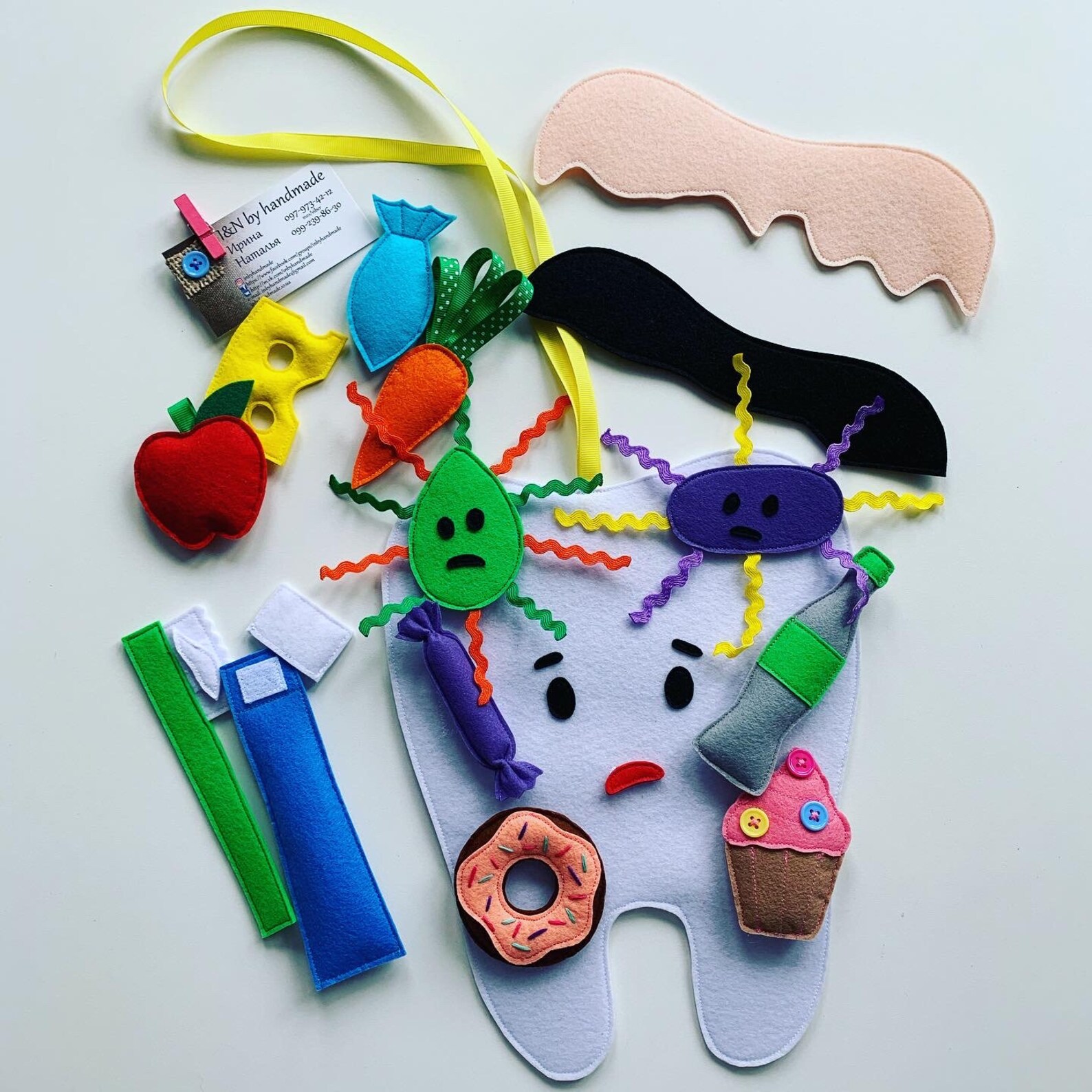 Felt Brush Your Teeth Game Tooth Brushing Hygiene Toy Flannel - Etsy