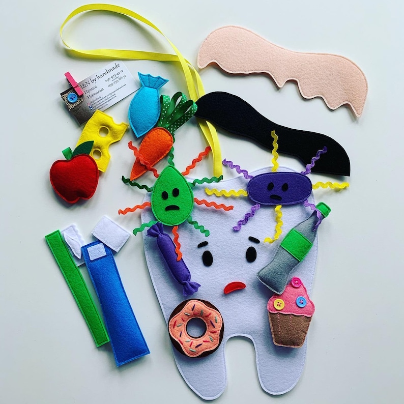Felt Brush Your Teeth Game Tooth Brushing Hygiene Toy Flannel - Etsy