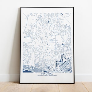 Fox Chapel PA Map - Pittsburgh Map Company - Etsy